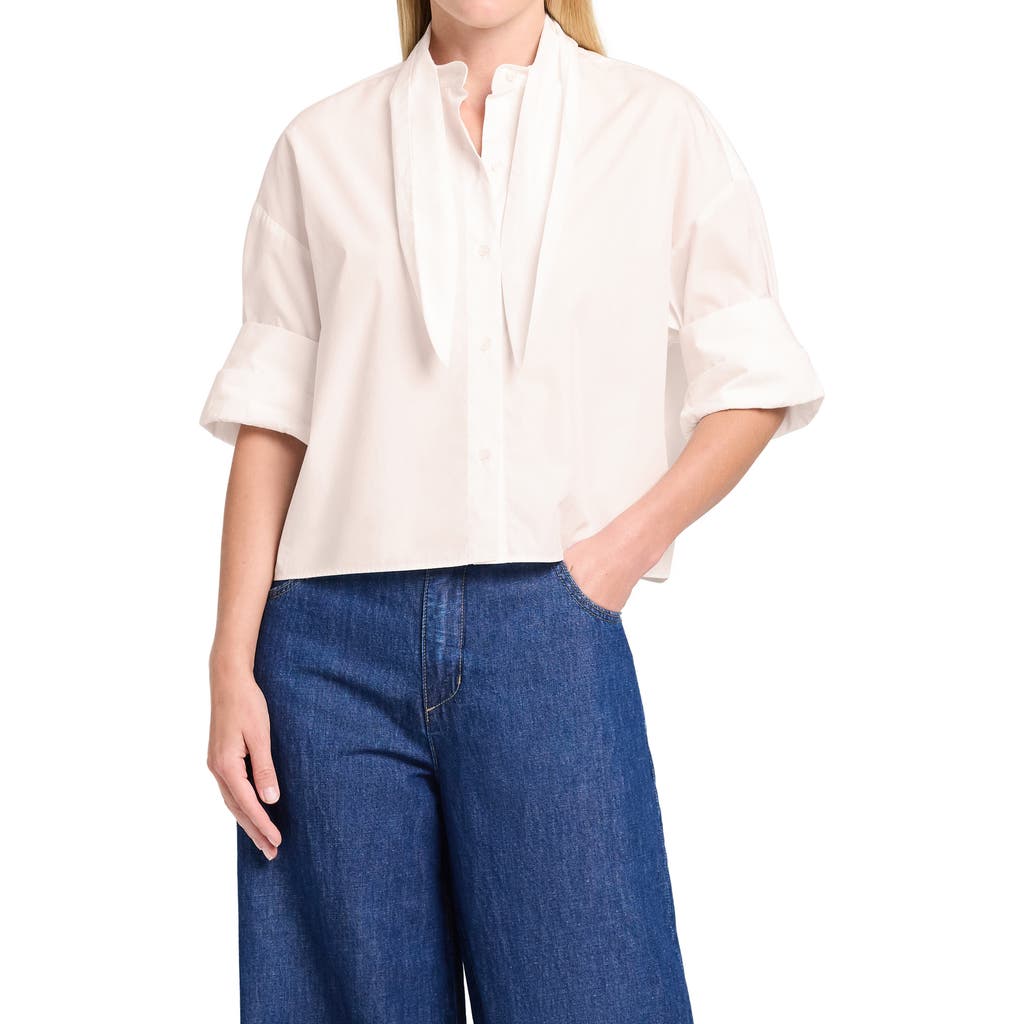 TWP Tie Neckline Cotton Top